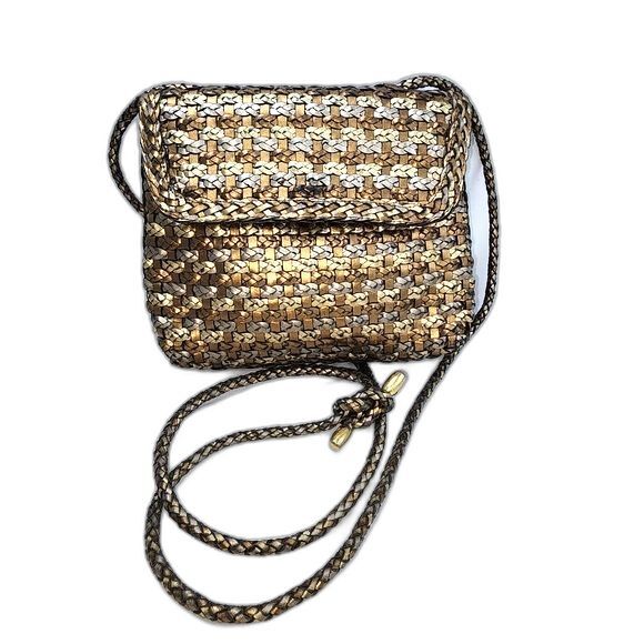 Cem | Bags | Vintage Cem Small Metallic Color Genuine Woven Leather ...